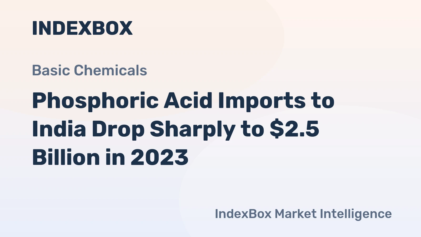 Phosphoric Acid Imports to India Drop Sharply to $2.5 Billion in 2023