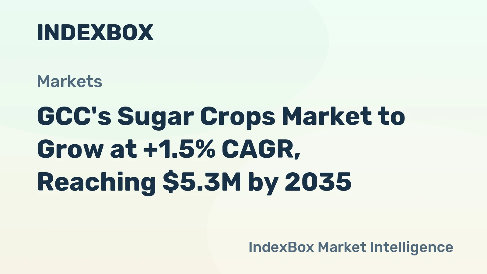 GCC's Sugar Crops Market to Grow at +1.5% CAGR, Reaching $5.3M by 2035