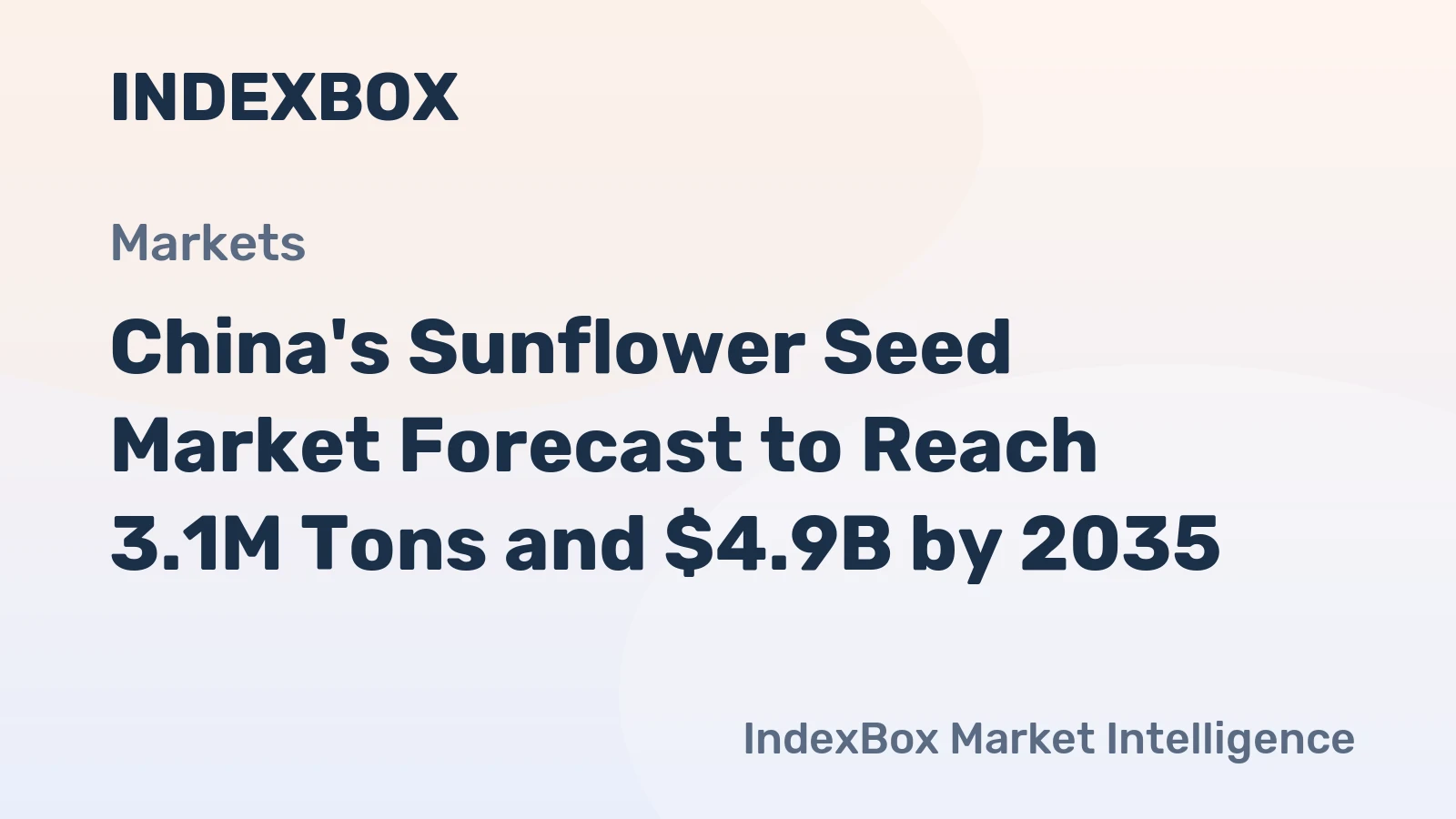 China's Sunflower Seed Market Forecast to Reach 3.1M Tons and $4.9B by 2035