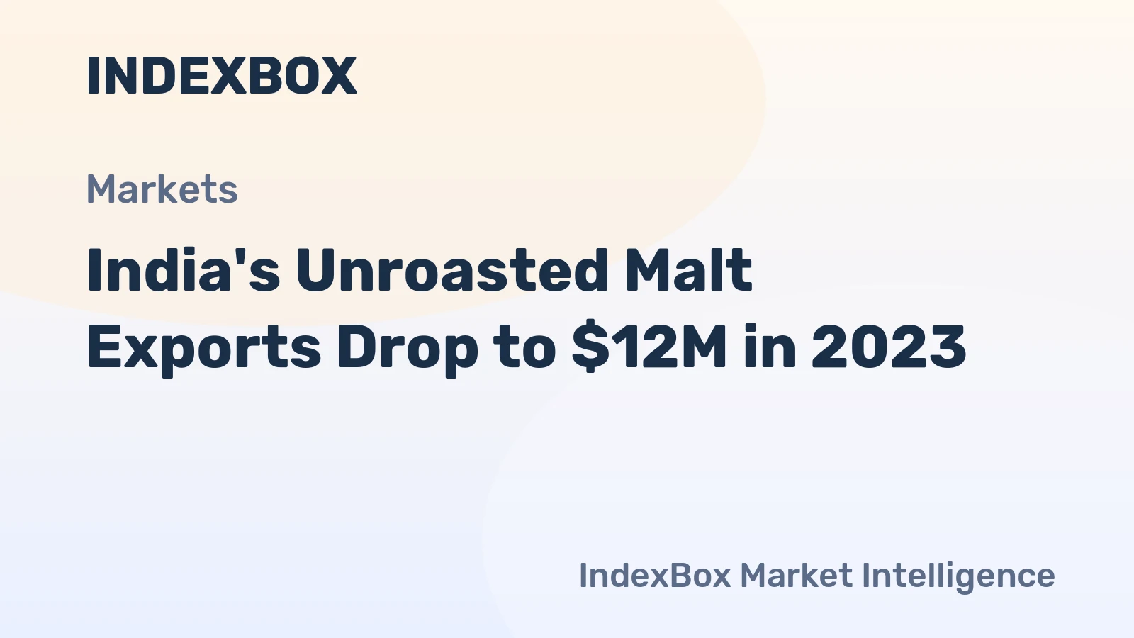 India's Unroasted Malt Exports Drop to $12M in 2023