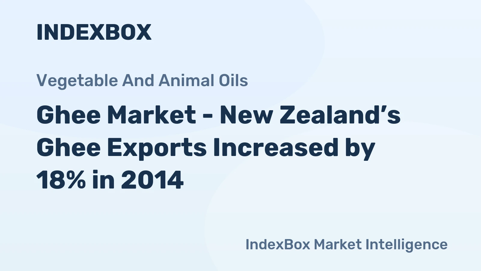 Ghee Market - New Zealand’s Ghee Exports Increased by 18% in 2014