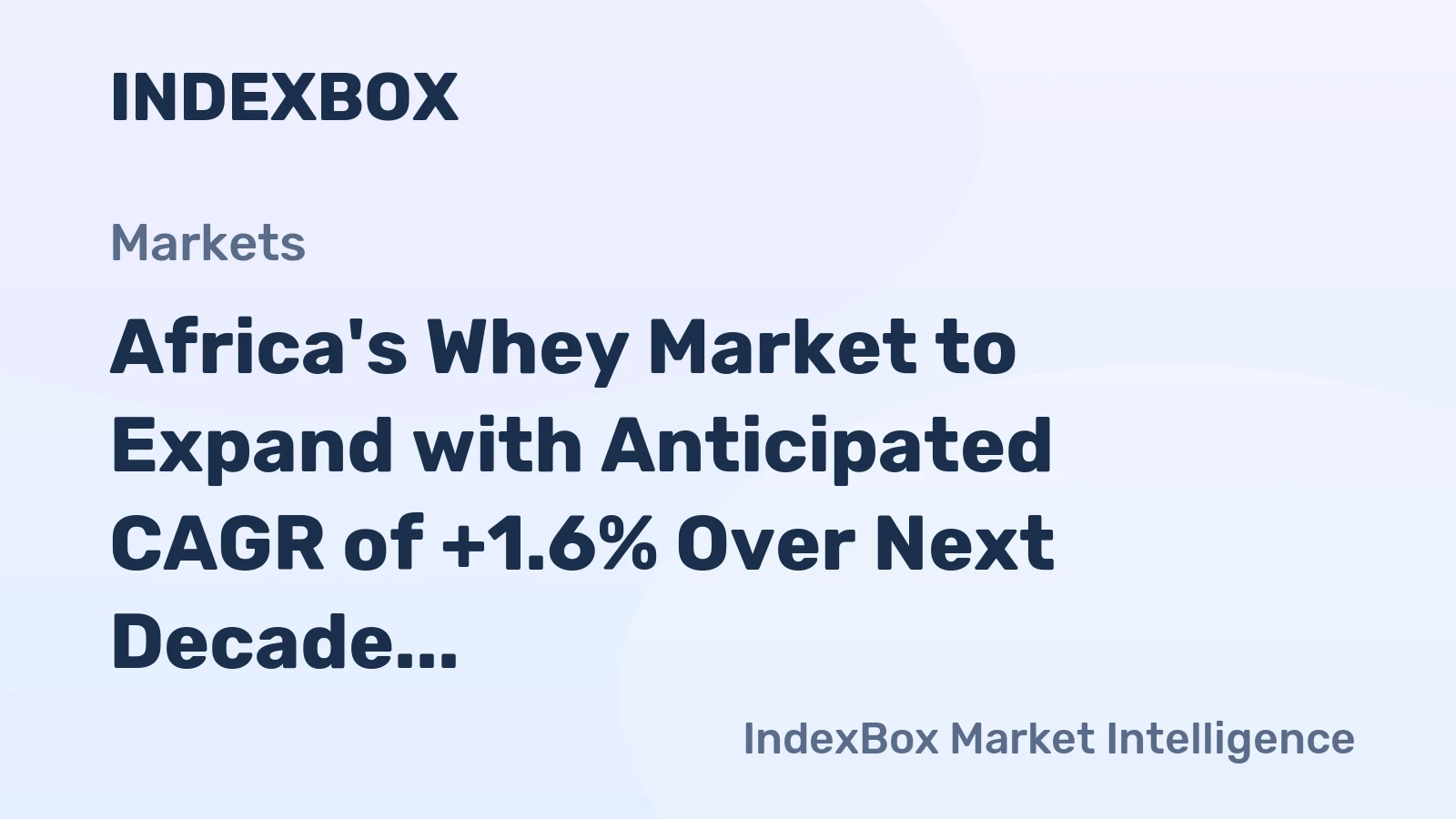 Africa's Whey Market to Expand with Anticipated CAGR of +1.6% Over Next Decade, Reaching 97K Tons by 2035