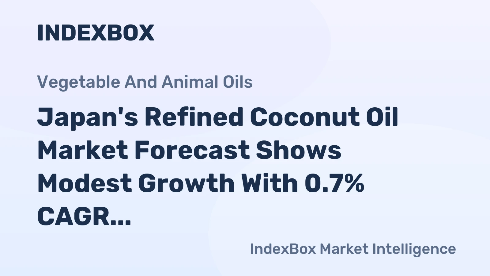 Japan's Refined Coconut Oil Market Forecast Shows Modest Growth With 0.7% CAGR Through 2035
