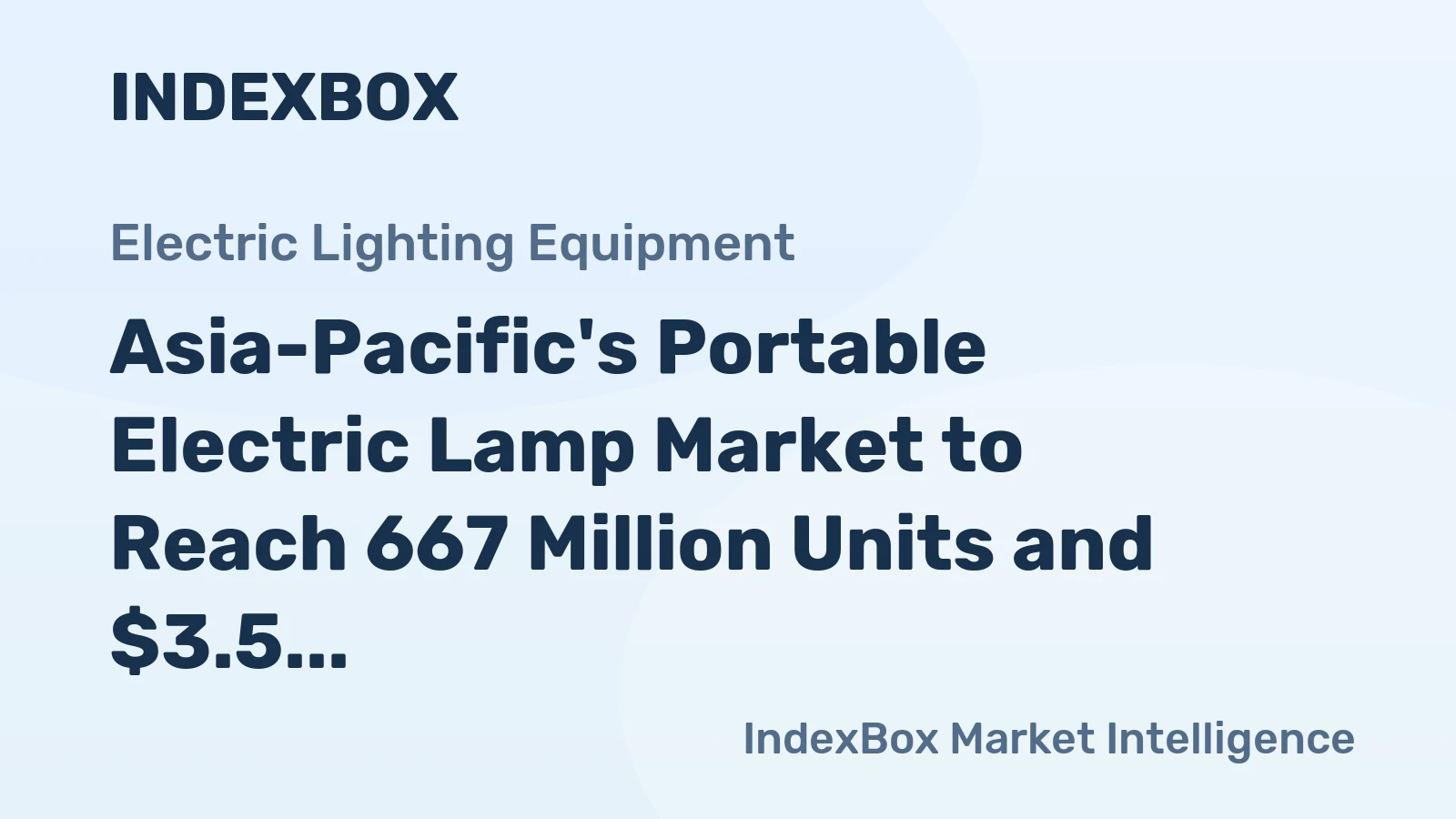 Asia-Pacific's Portable Electric Lamp Market to Reach 667 Million Units and $3.5 Billion Value