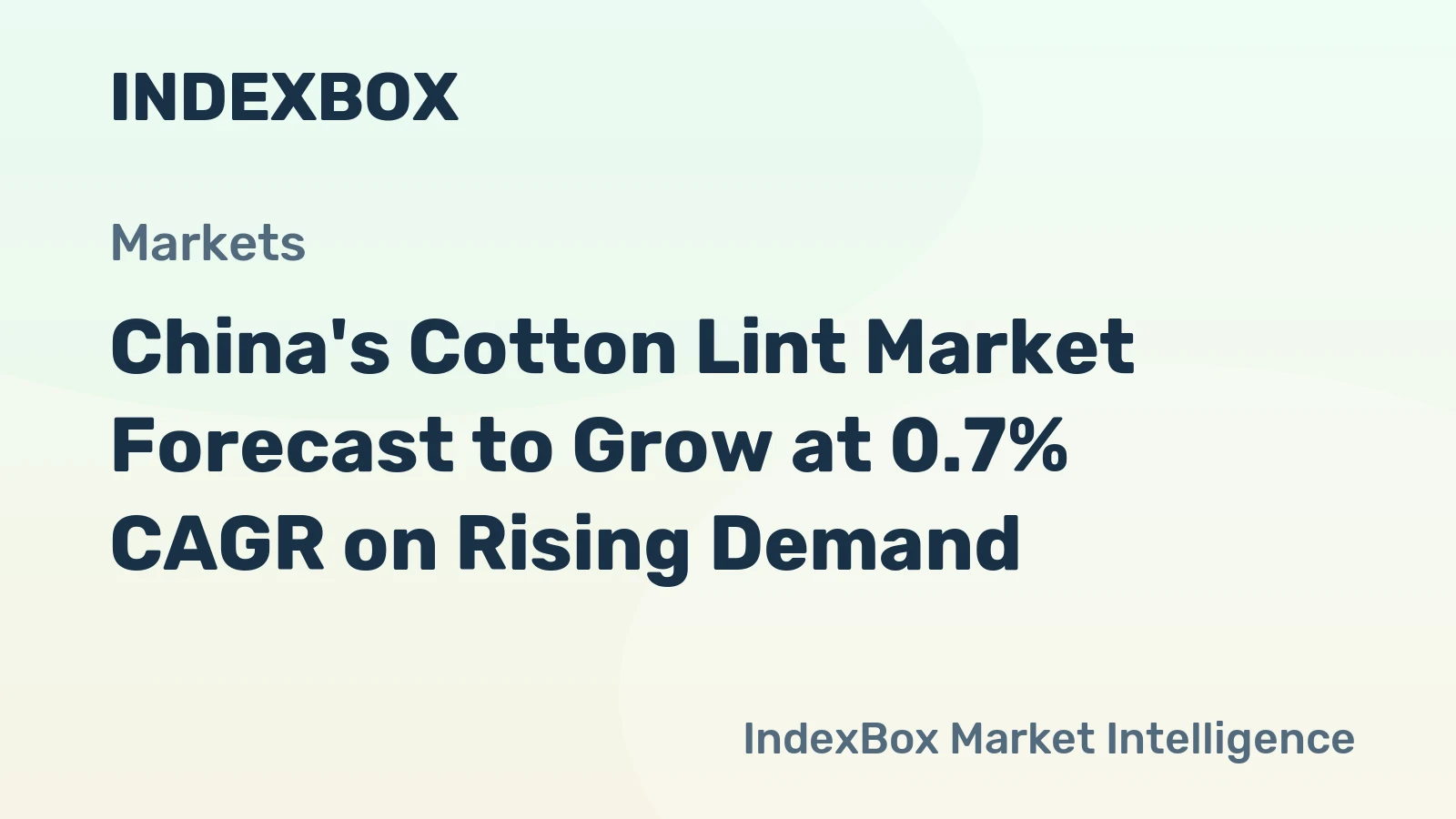 China's Cotton Lint Market Forecast to Grow at 0.7% CAGR on Rising Demand