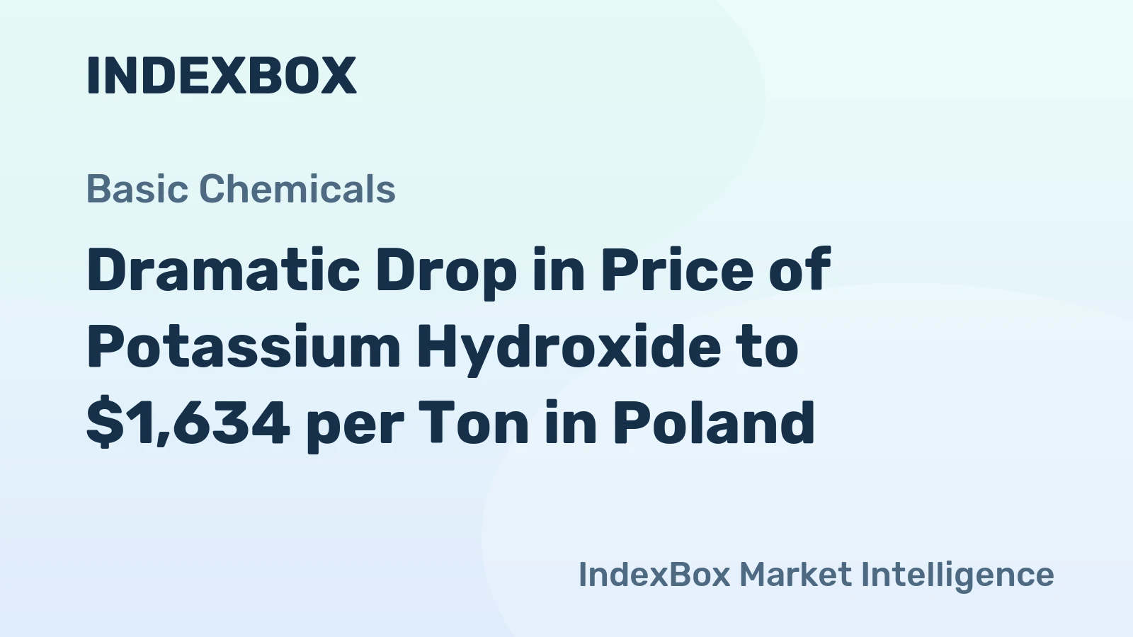 Dramatic Drop in Price of Potassium Hydroxide to $1,634 per Ton in Poland