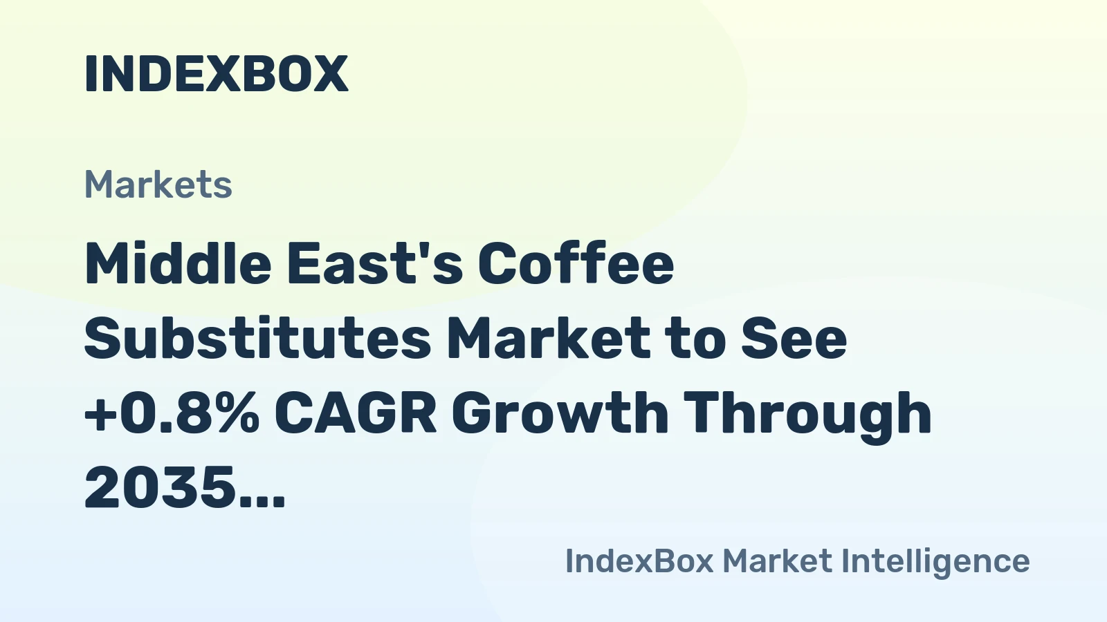 Middle East's Coffee Substitutes Market to See +0.8% CAGR Growth Through 2035