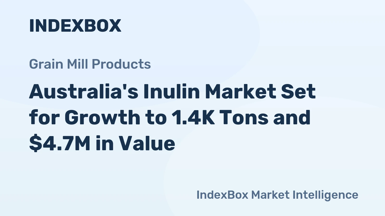 Australia's Inulin Market Set for Growth to 1.4K Tons and $4.7M in Value