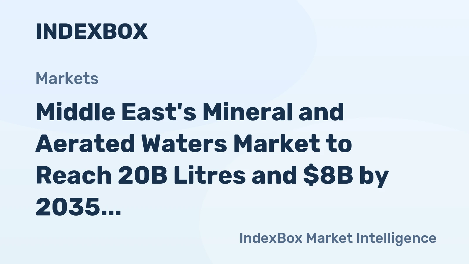 Middle East's Mineral and Aerated Waters Market to Reach 20B Litres and $8B by 2035