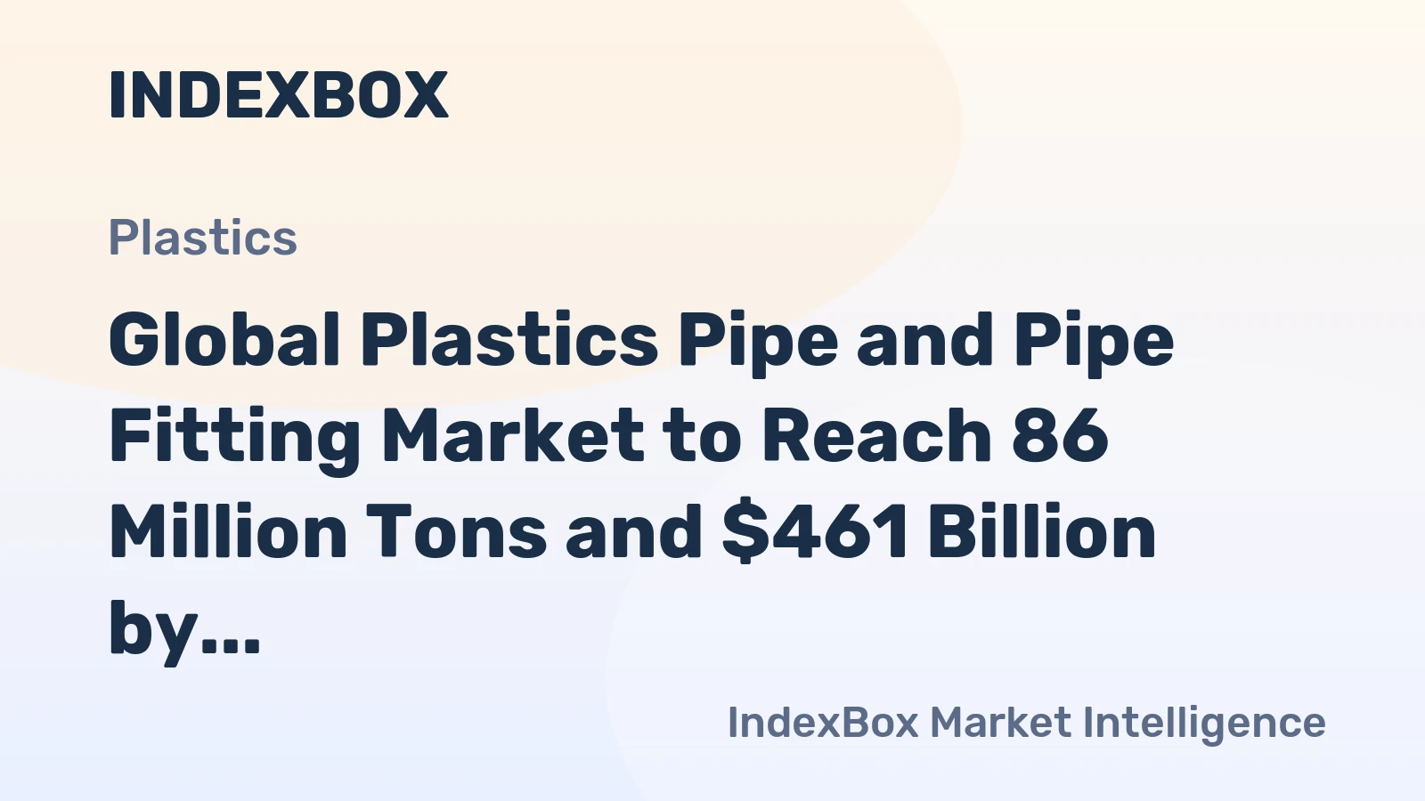 Global Plastics Pipe and Pipe Fitting Market to Reach 86 Million Tons and $461 Billion by 2035
