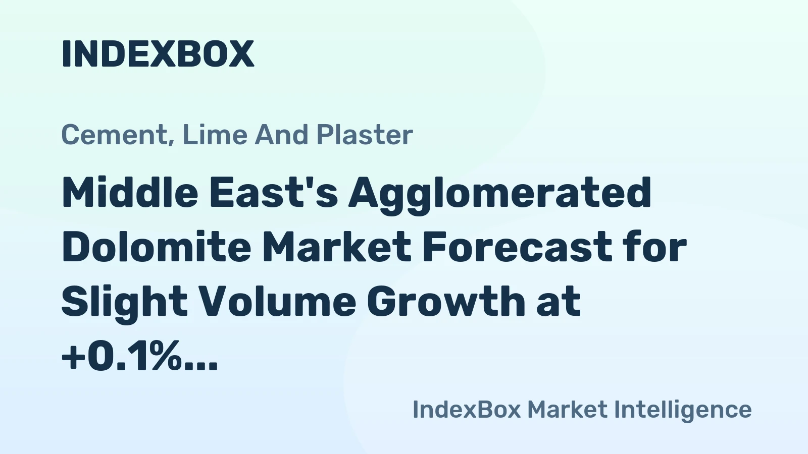 Middle East's Agglomerated Dolomite Market Forecast for Slight Volume Growth at +0.1% CAGR Through 2035