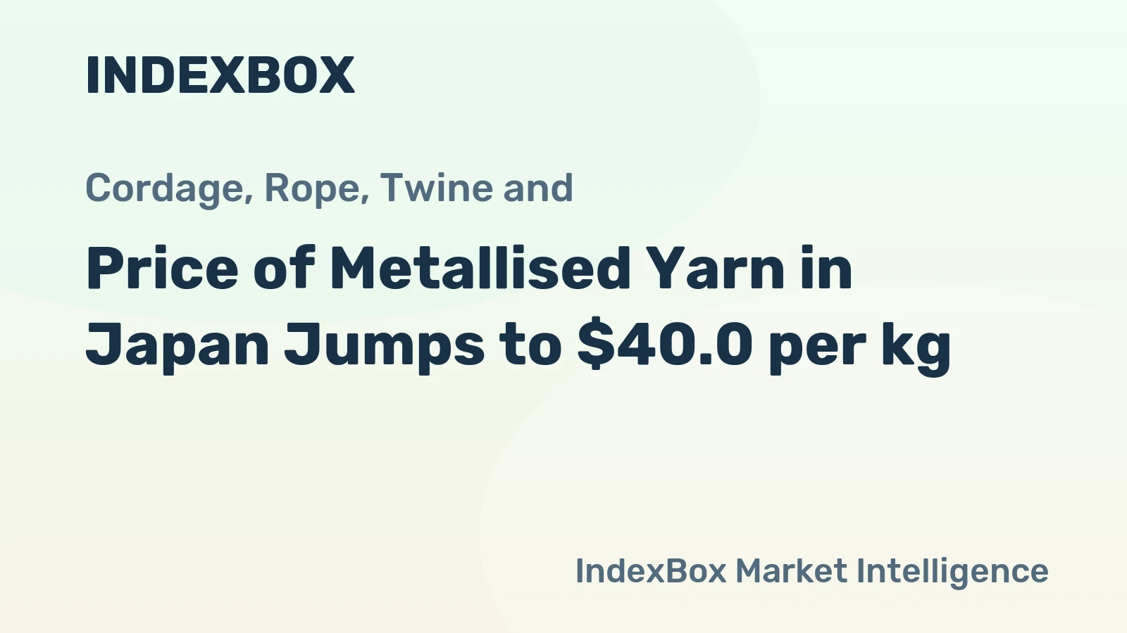 Price of Metallised Yarn in Japan Jumps to $40.0 per kg