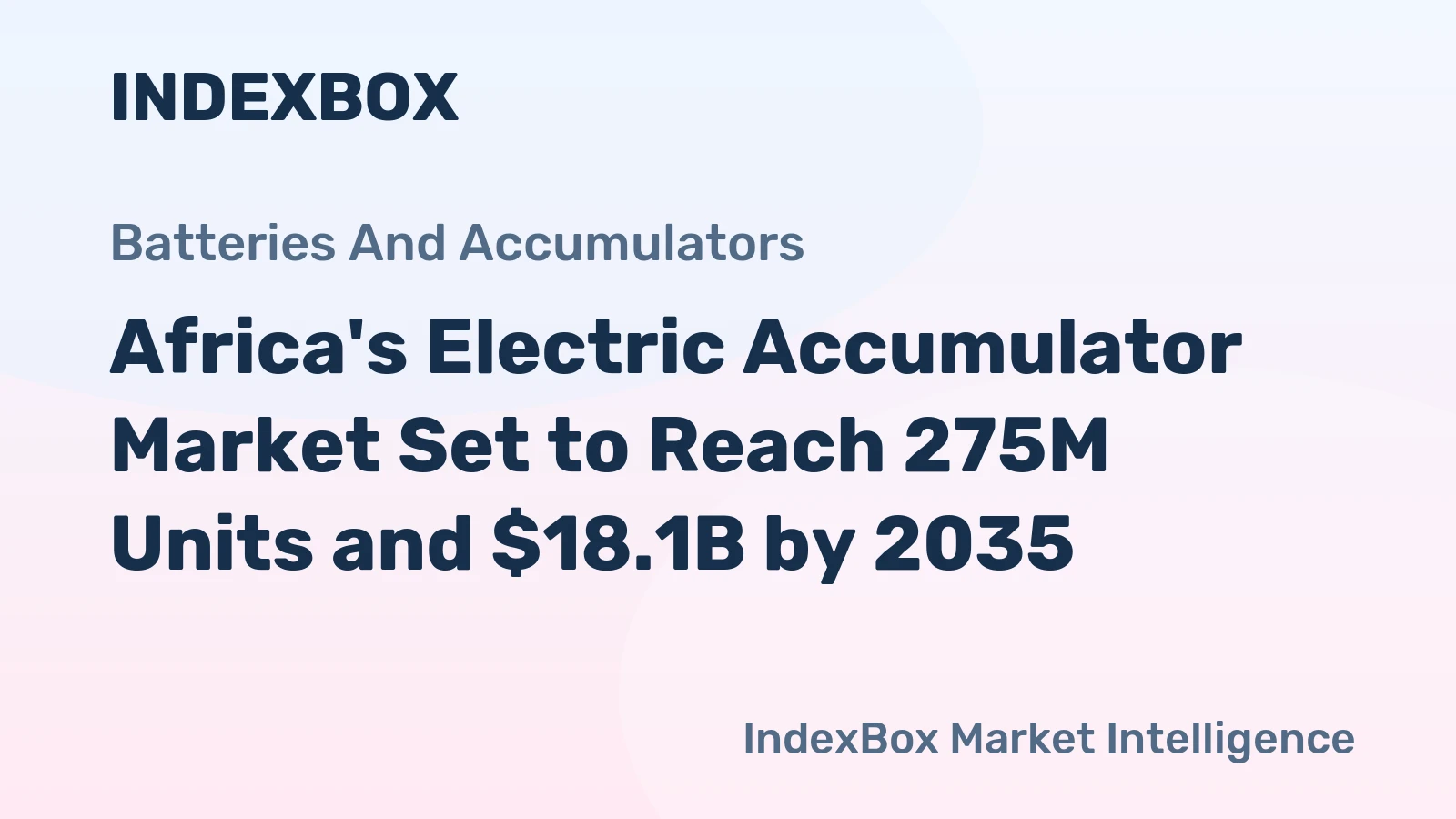 Africa's Electric Accumulator Market Set to Reach 275M Units and $18.1B by 2035