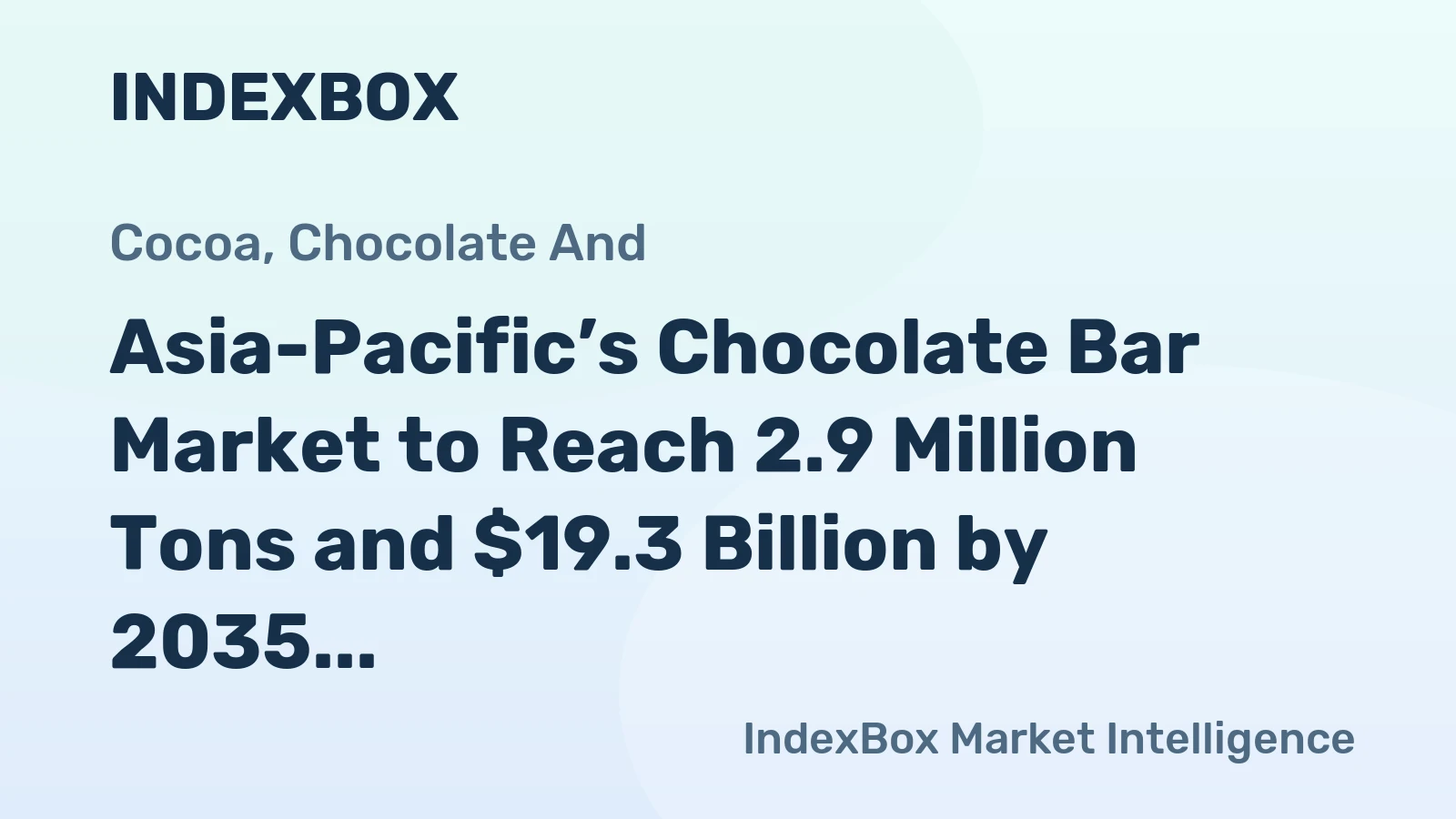 Asia-Pacific’s Chocolate Bar Market to Reach 2.9 Million Tons and $19.3 Billion by 2035
