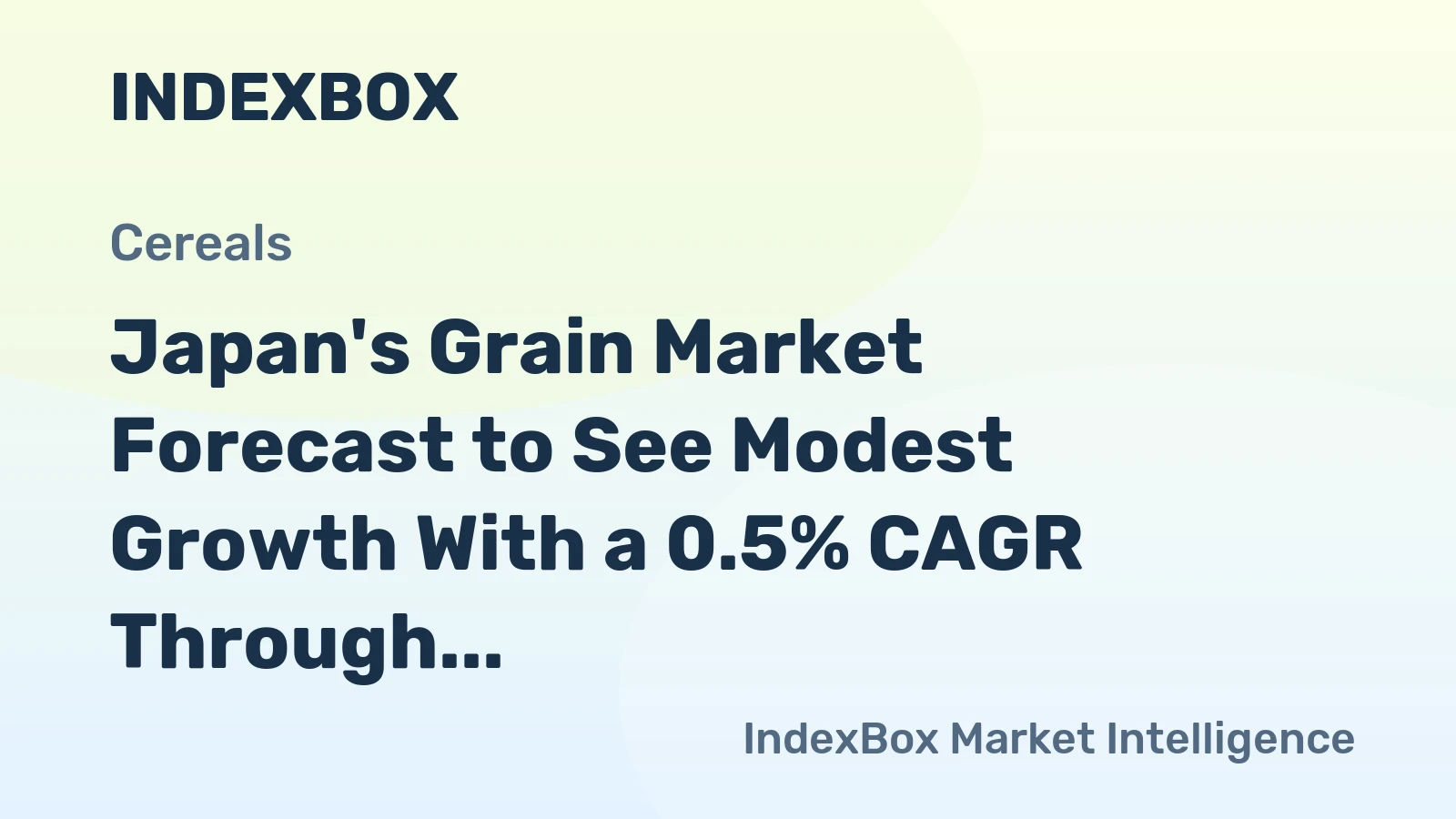 Japan's Grain Market Forecast to See Modest Growth With a 0.5% CAGR Through 2035