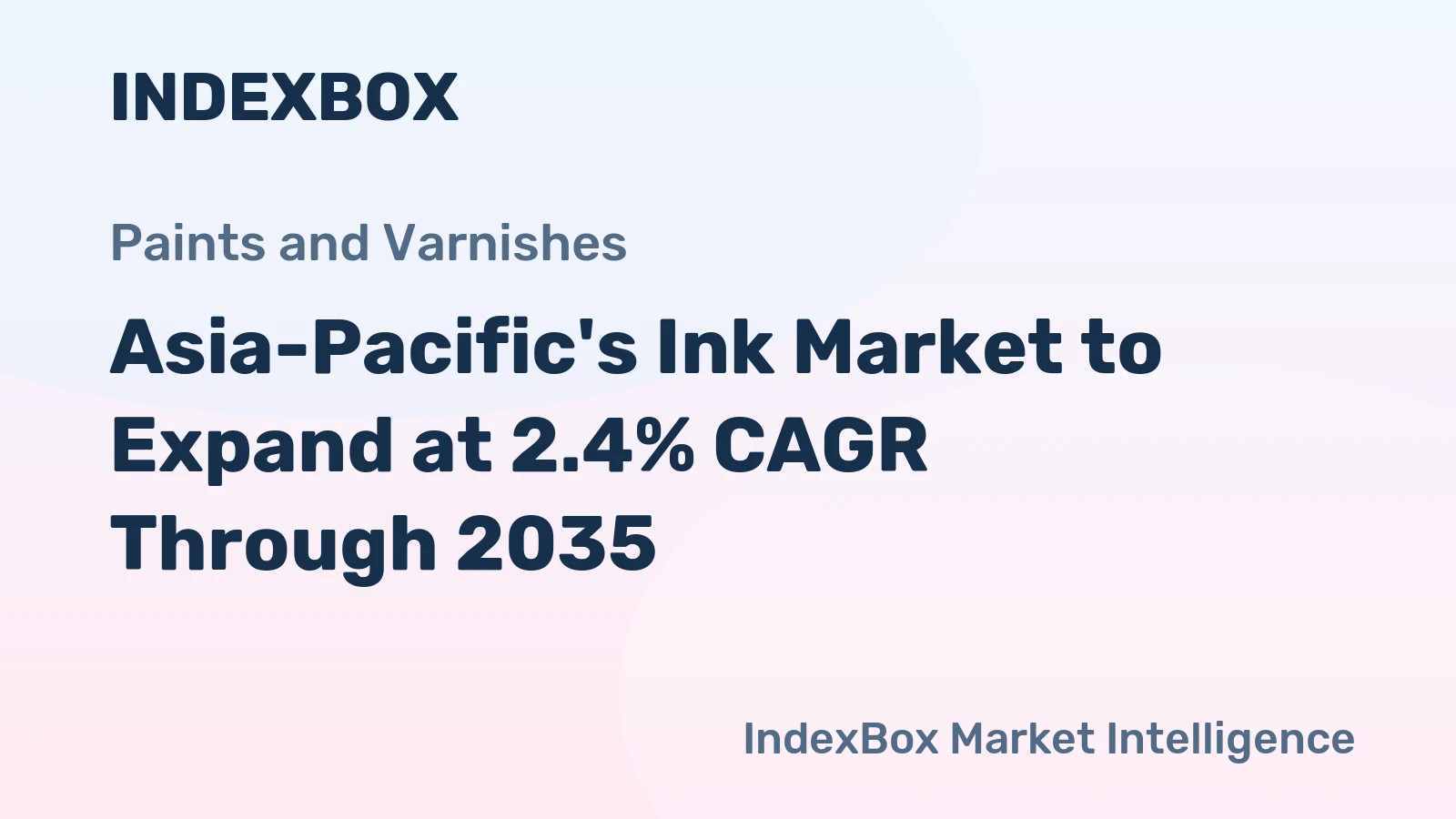 Asia-Pacific's Ink Market to Expand at 2.4% CAGR Through 2035