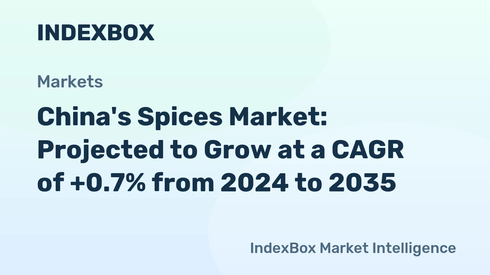 China's Spices Market: Projected to Grow at a CAGR of +0.7% from 2024 to 2035