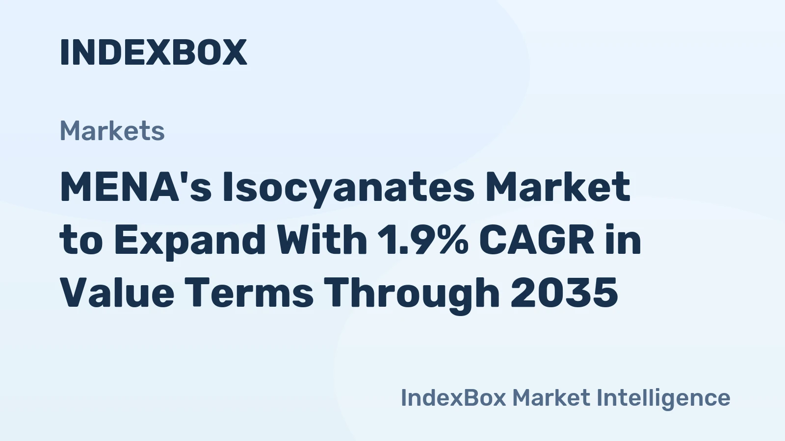 MENA's Isocyanates Market to Expand With 1.9% CAGR in Value Terms Through 2035