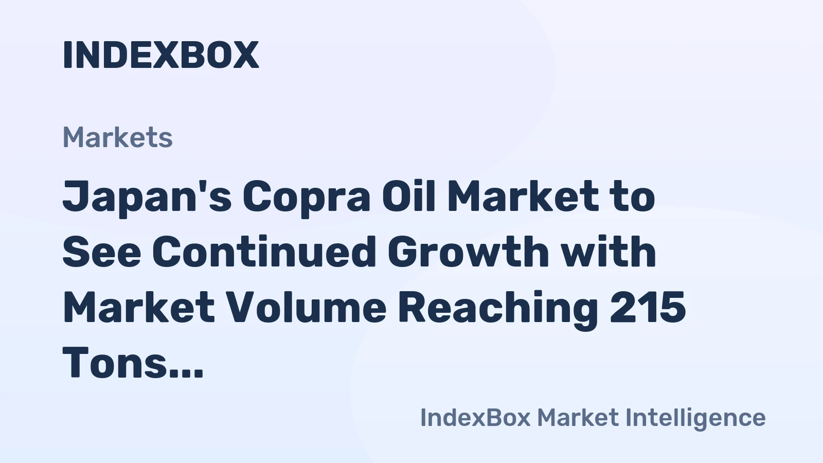 Japan's Copra Oil Market to See Continued Growth with Market Volume Reaching 215 Tons by 2035