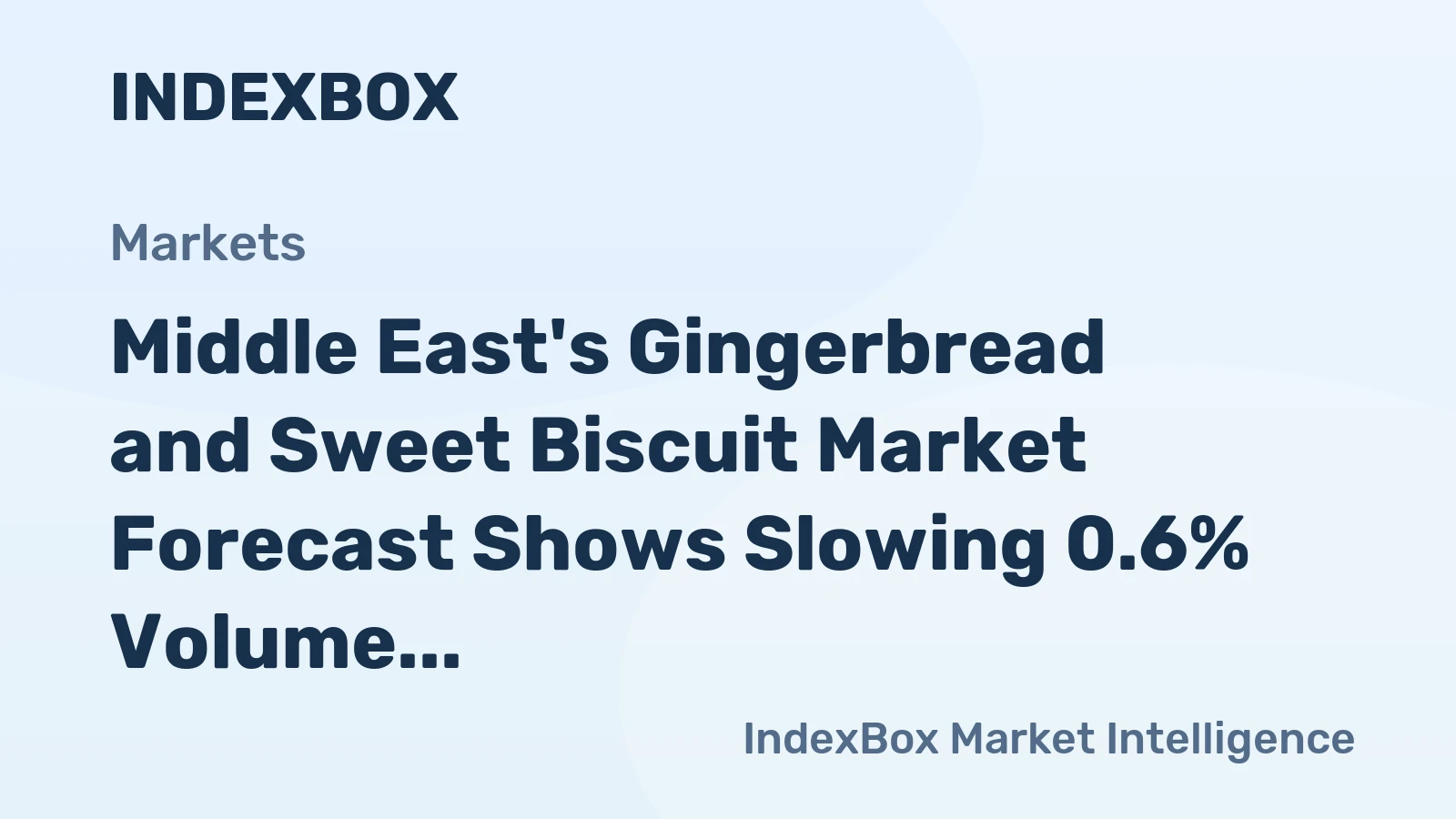 Middle East's Gingerbread and Sweet Biscuit Market Forecast Shows Slowing 0.6% Volume CAGR Through 2035