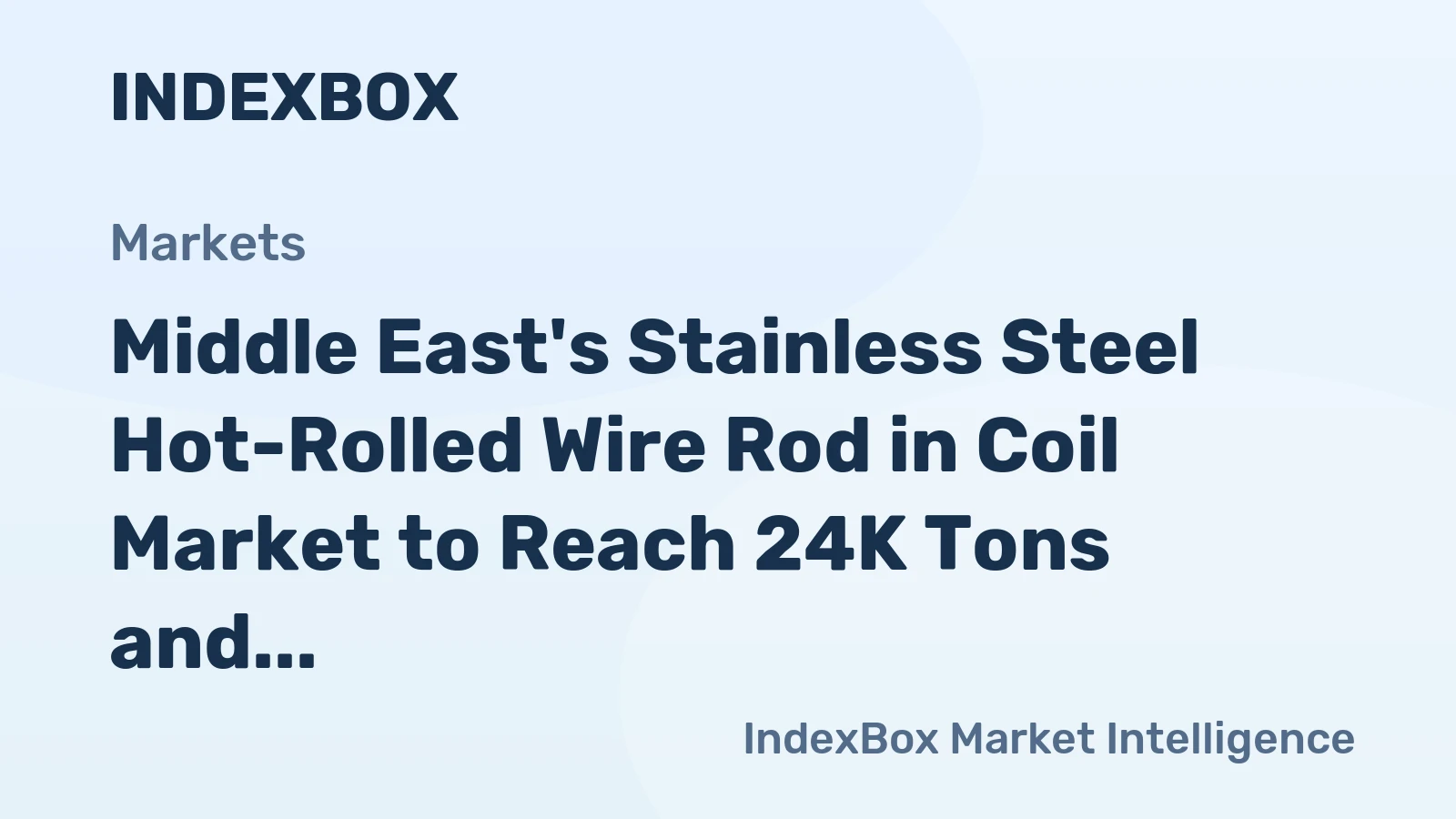 Middle East's Stainless Steel Hot-Rolled Wire Rod in Coil Market to Reach 24K Tons and $58M by 2035