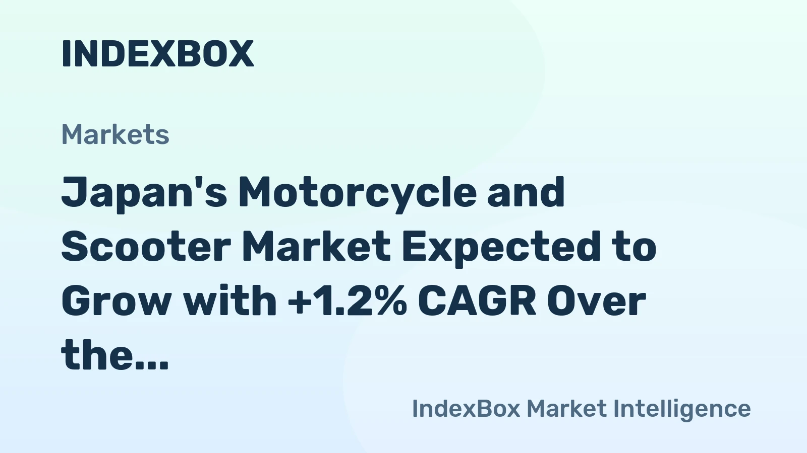 Japan's Motorcycle and Scooter Market Expected to Grow with +1.2% CAGR Over the Next Decade