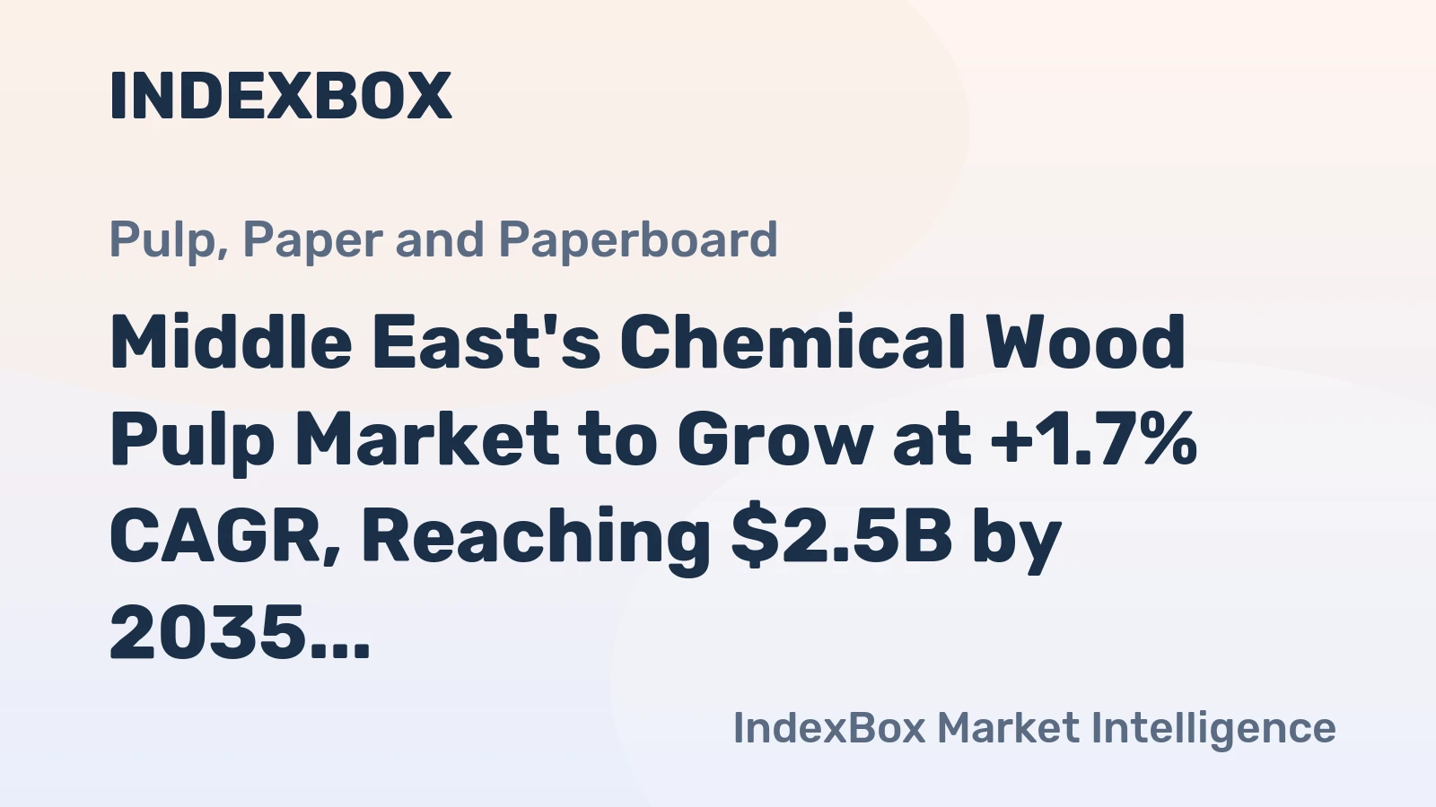 Middle East's Chemical Wood Pulp Market to Grow at +1.7% CAGR, Reaching $2.5B by 2035