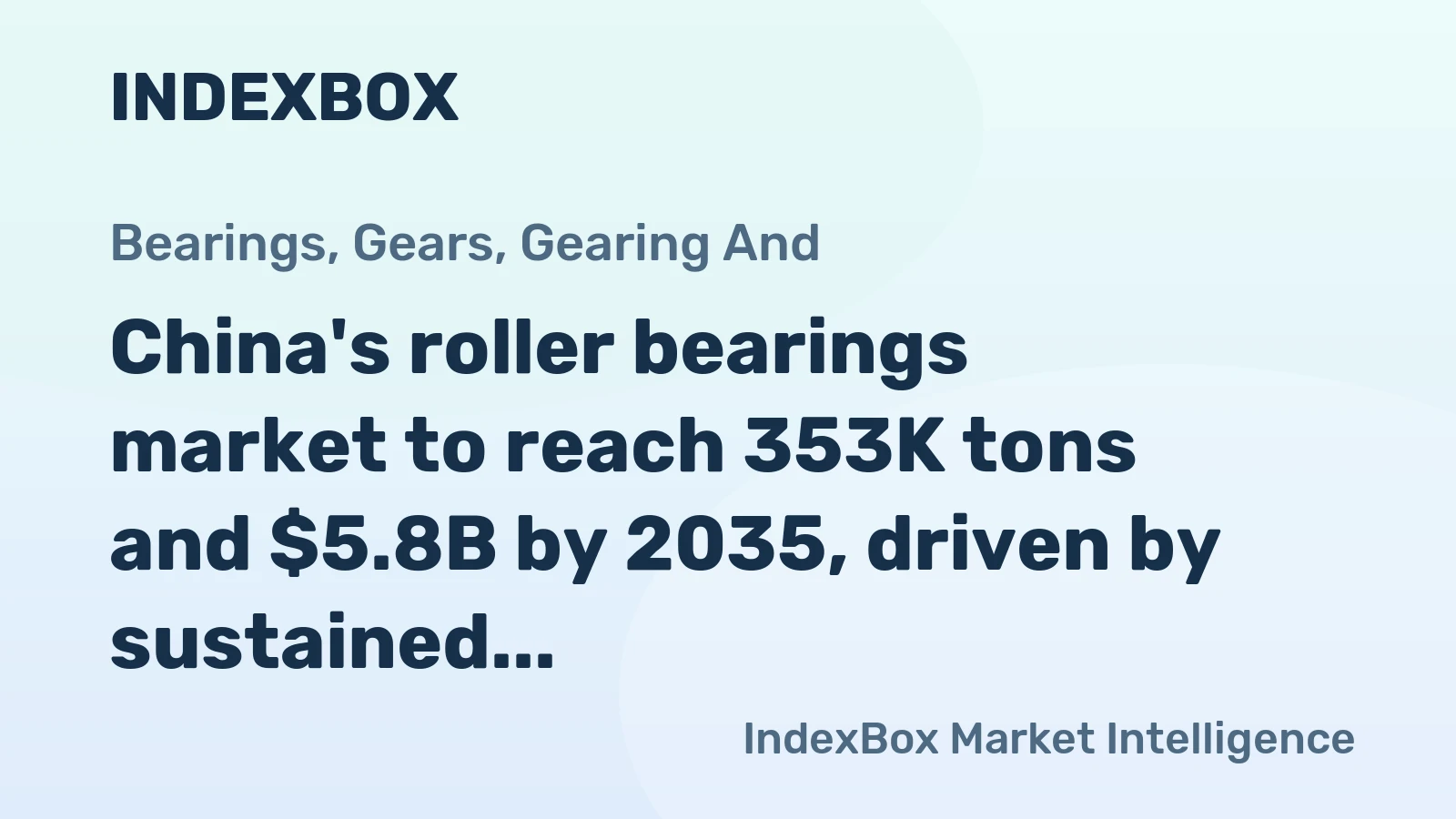 China's roller bearings market to reach 353K tons and $5.8B by 2035, driven by sustained demand.