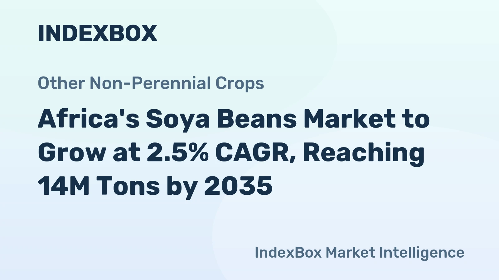 Africa's Soya Beans Market to Grow at 2.5% CAGR, Reaching 14M Tons by 2035