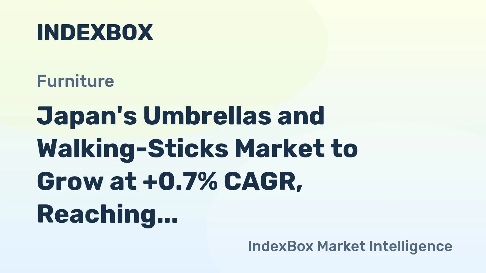 Japan's Umbrellas and Walking-Sticks Market to Grow at +0.7% CAGR, Reaching $325M by 2035