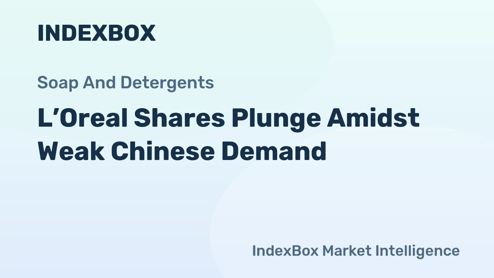 L’Oreal Shares Plunge Amidst Weak Chinese Demand
