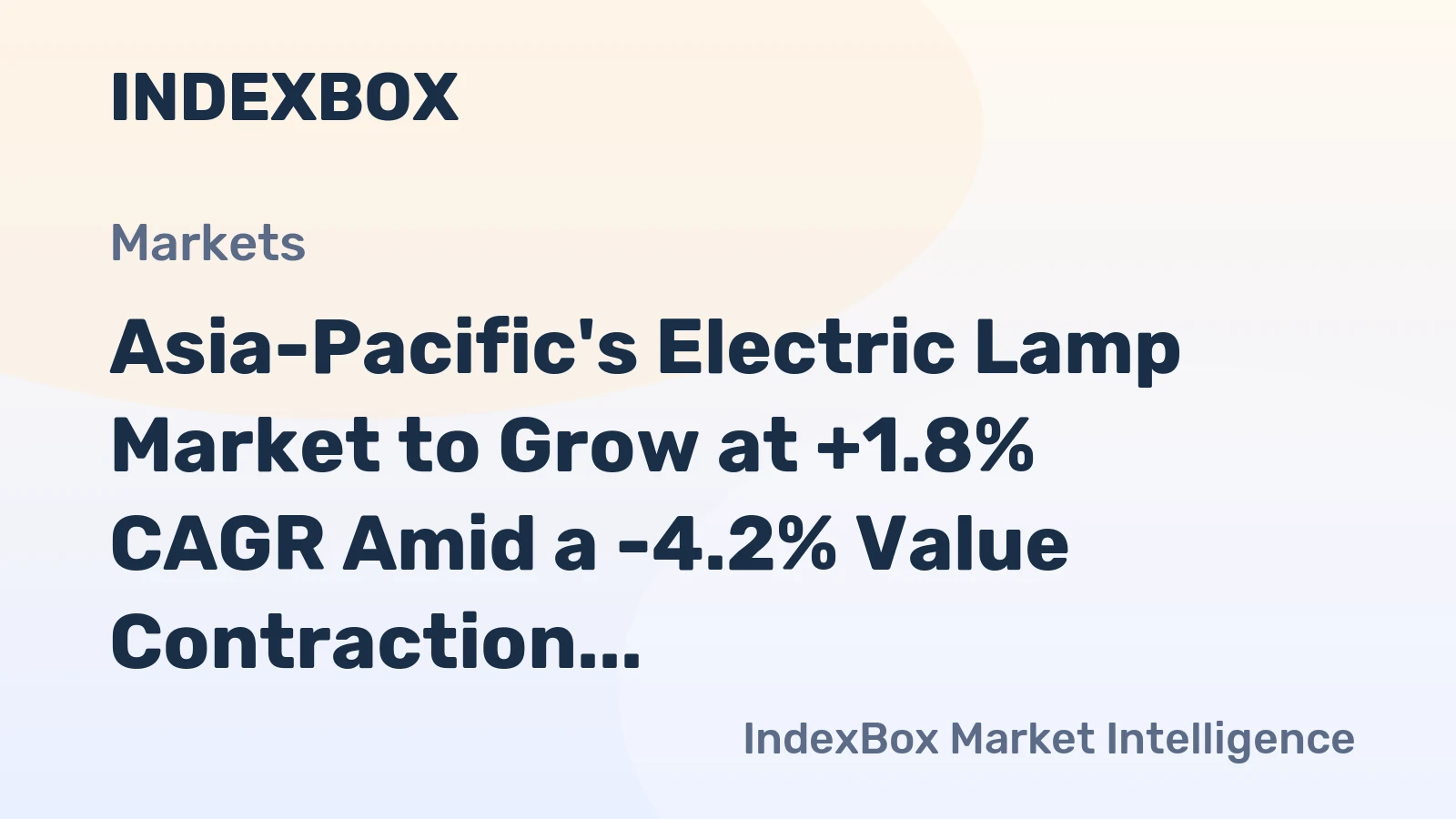 Asia-Pacific's Electric Lamp Market to Grow at +1.8% CAGR Amid a -4.2% Value Contraction Through 2035
