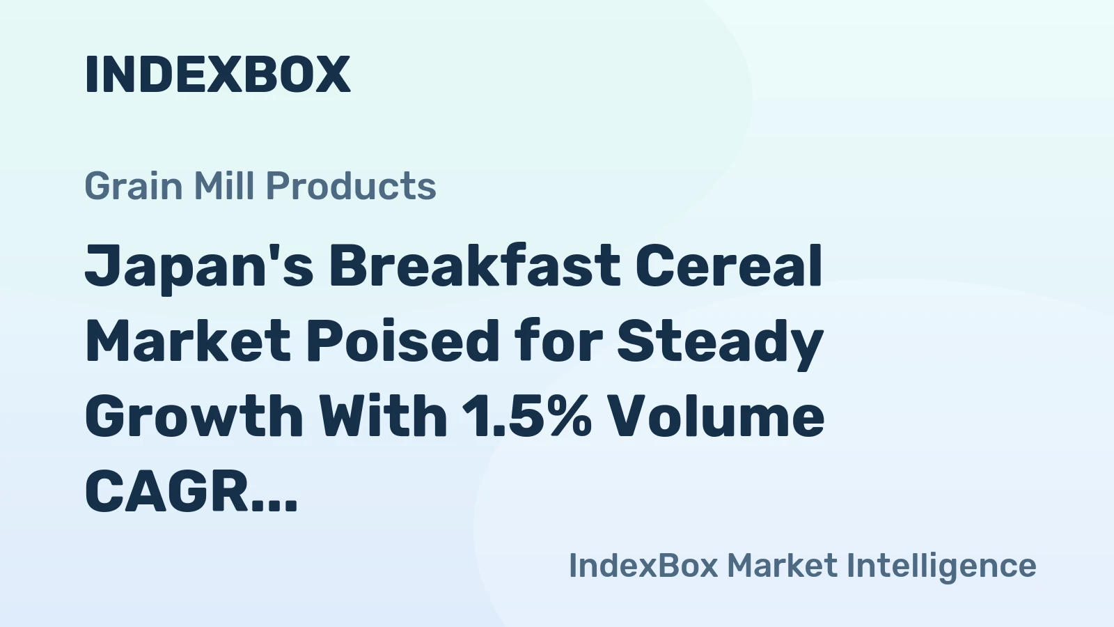 Japan's Breakfast Cereal Market Poised for Steady Growth With 1.5% Volume CAGR Through 2035