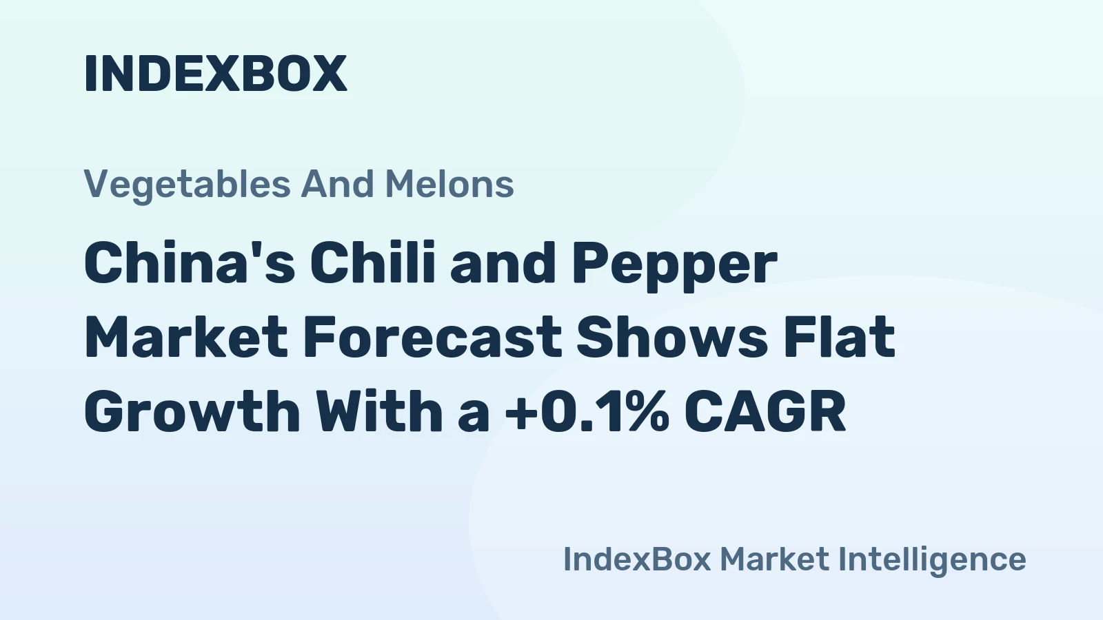 China's Chili and Pepper Market Forecast Shows Flat Growth With a +0.1% CAGR