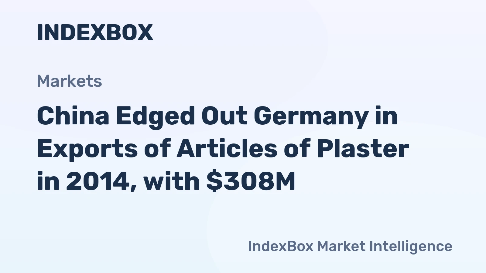 China Edged Out Germany in Exports of Articles of Plaster in 2014, with $308M 