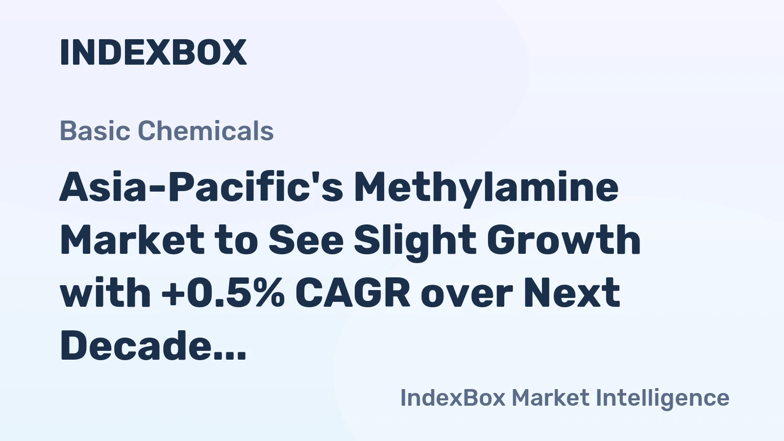 Asia-Pacific's Methylamine Market to See Slight Growth with +0.5% CAGR over Next Decade