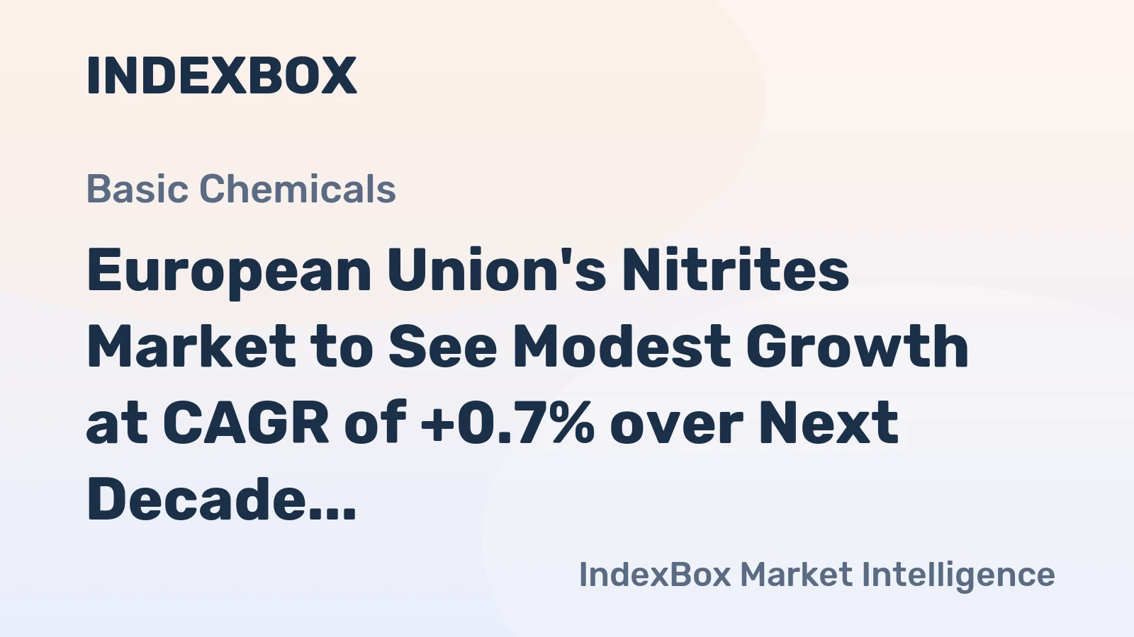 European Union's Nitrites Market to See Modest Growth at CAGR of +0.7% over Next Decade