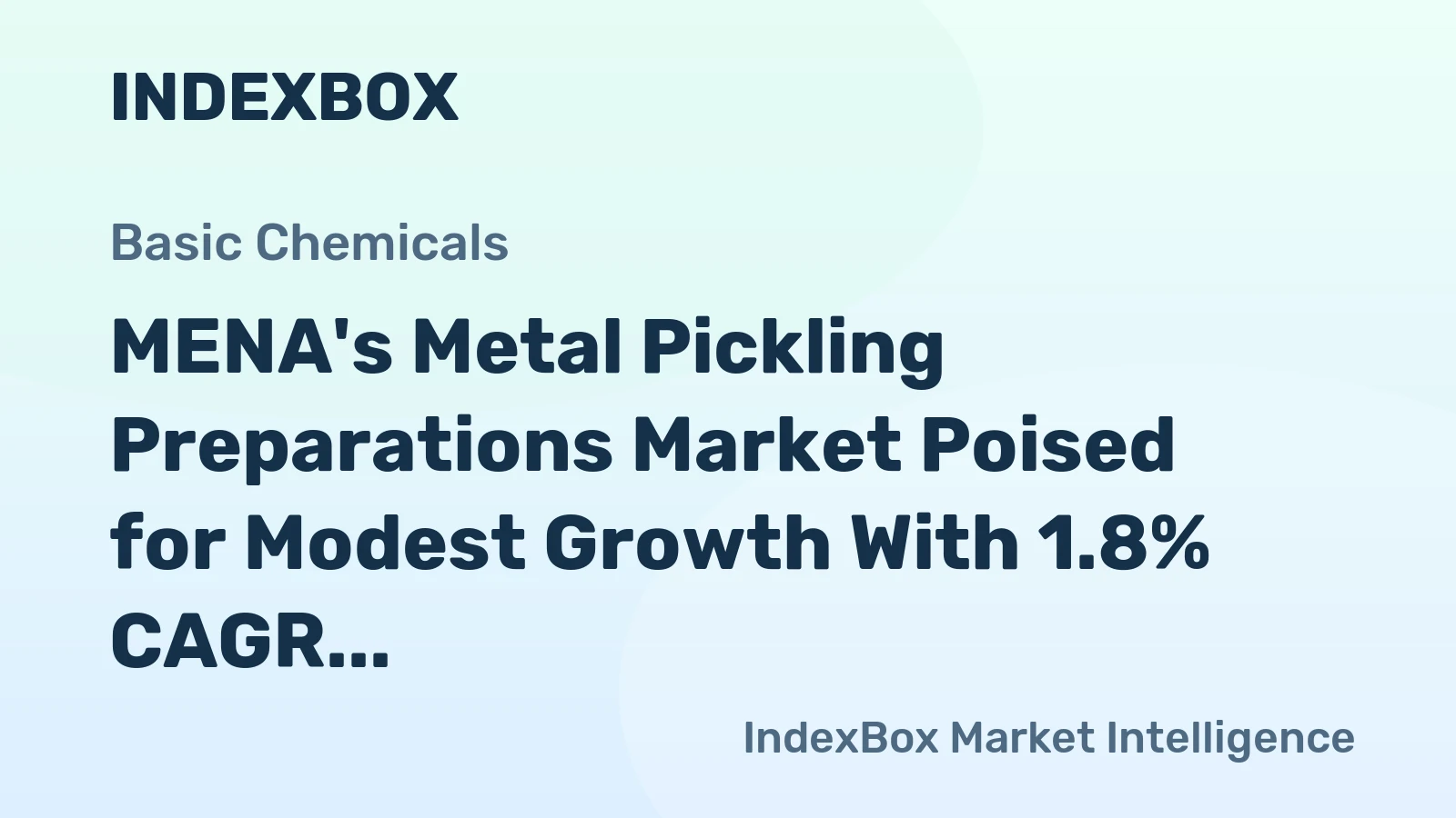 MENA's Metal Pickling Preparations Market Poised for Modest Growth With 1.8% CAGR Forecast