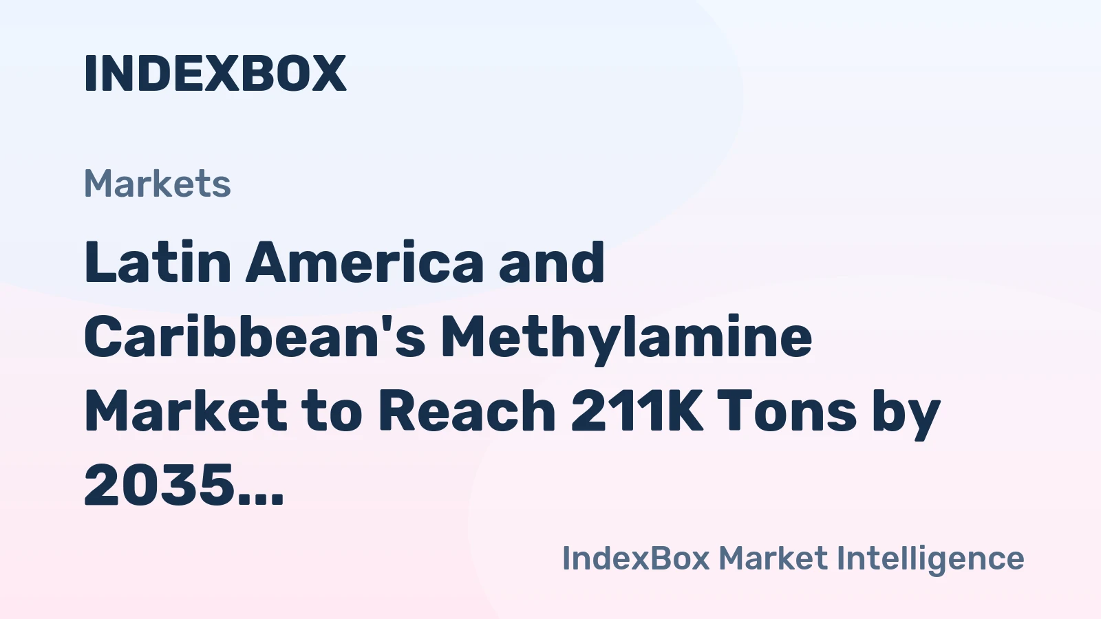 Latin America and Caribbean's Methylamine Market to Reach 211K Tons by 2035 with a Value of $495M