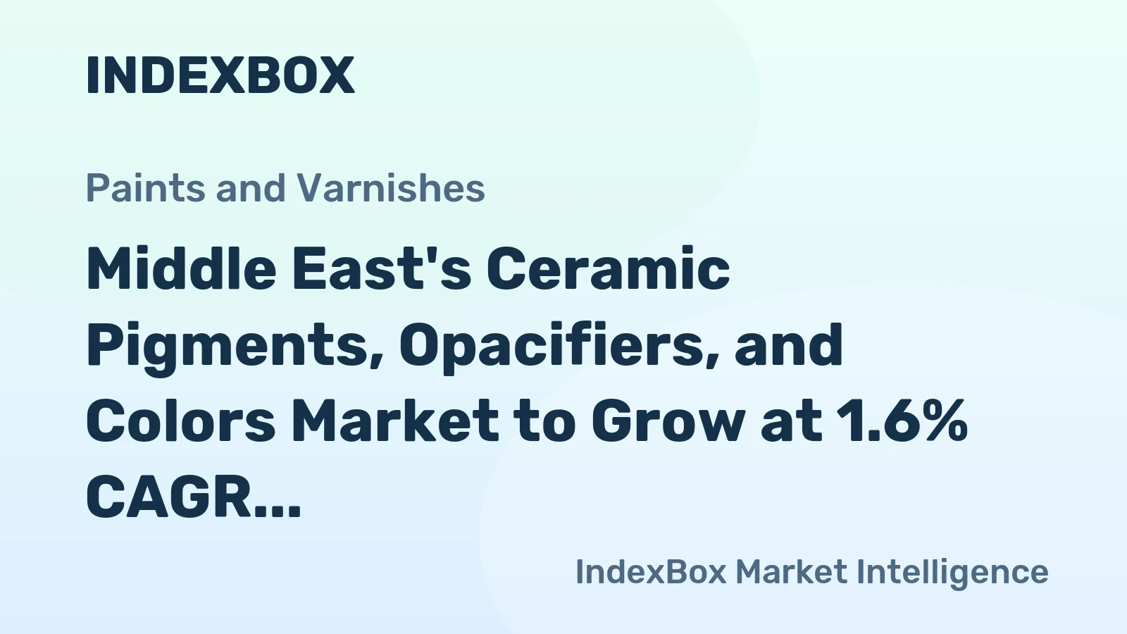 Middle East's Ceramic Pigments, Opacifiers, and Colors Market to Grow at 1.6% CAGR, Reaching 40K Tons by 2035
