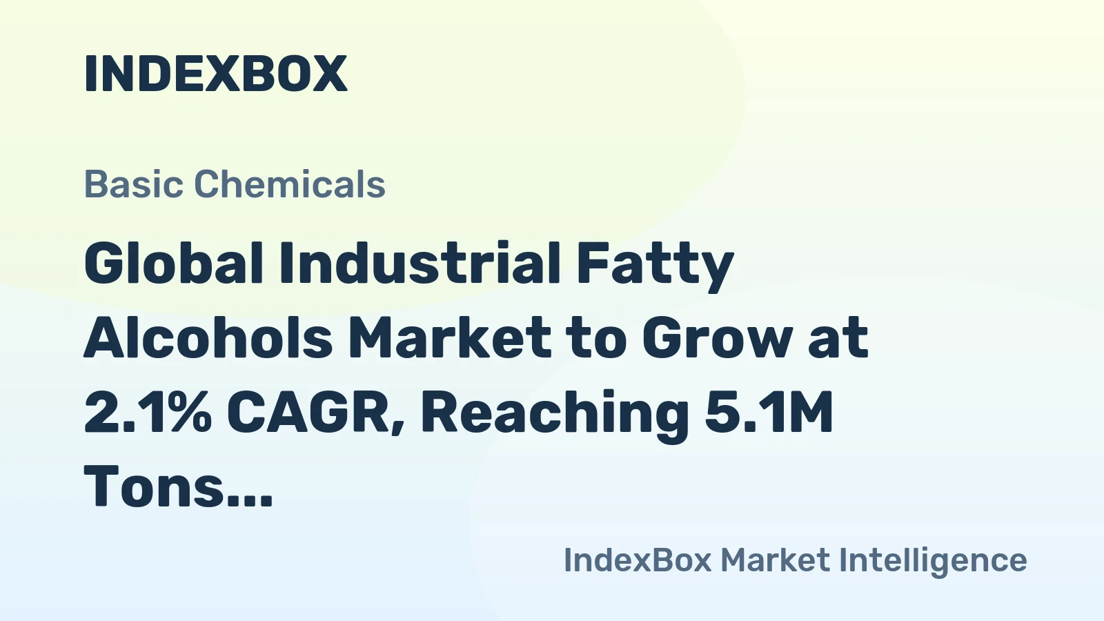 Global Industrial Fatty Alcohols Market to Grow at 2.1% CAGR, Reaching 5.1M Tons by 2035
