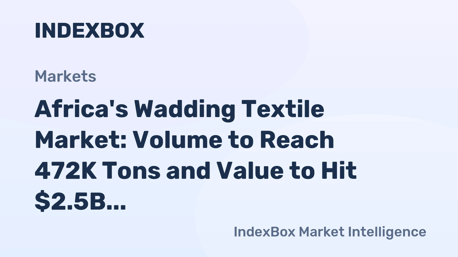 Africa's Wadding Textile Market: Volume to Reach 472K Tons and Value to Hit $2.5B by 2035