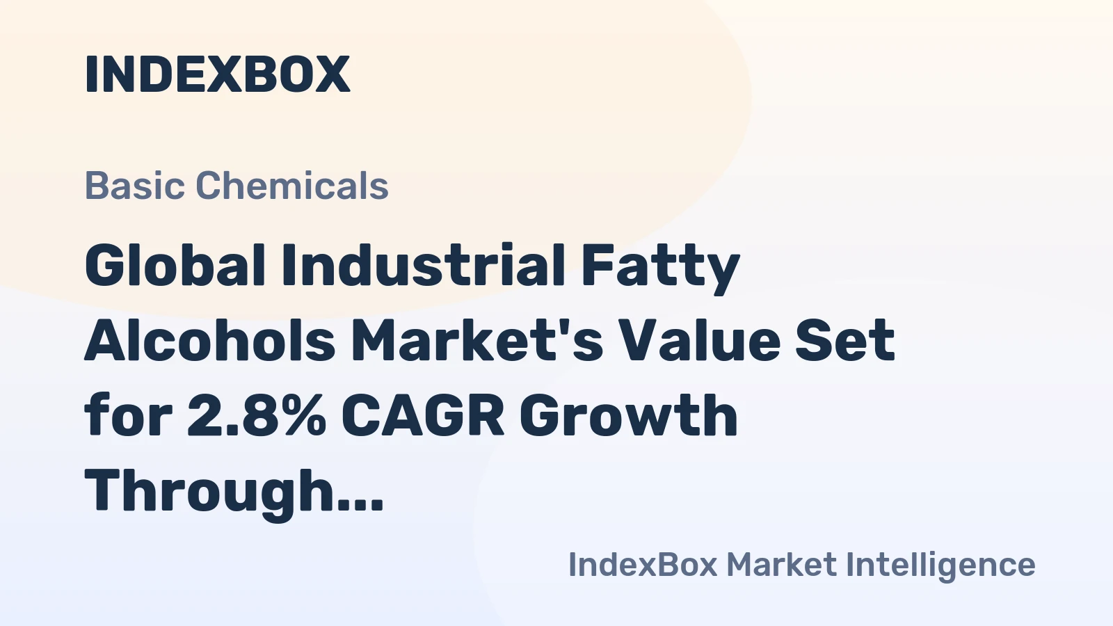 Global Industrial Fatty Alcohols Market's Value Set for 2.8% CAGR Growth Through 2035
