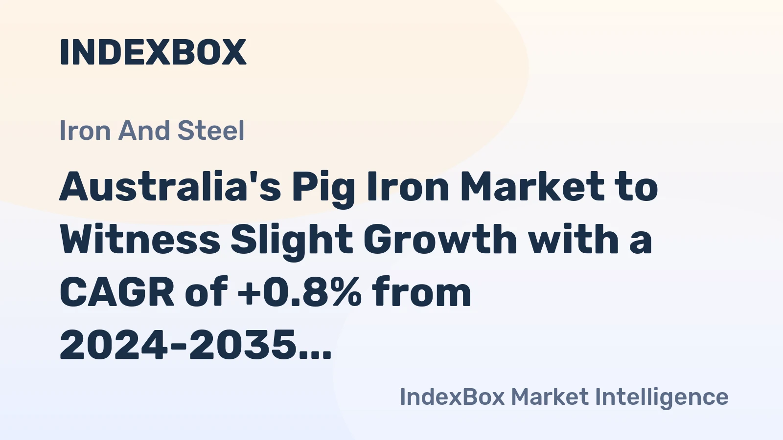 Australia's Pig Iron Market to Witness Slight Growth with a CAGR of +0.8% from 2024-2035