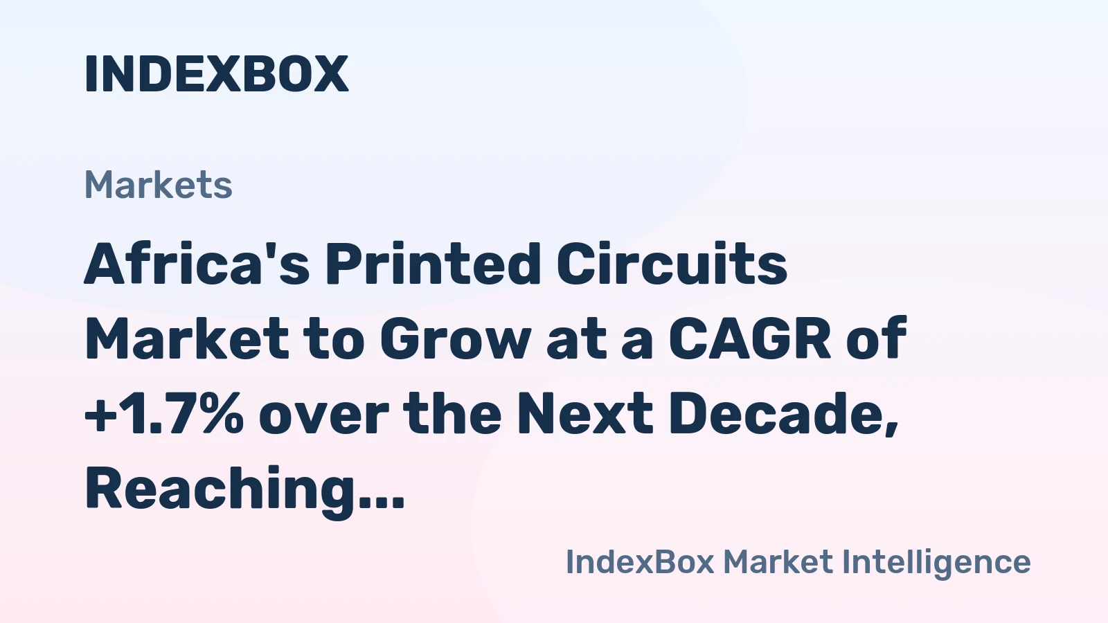 Africa's Printed Circuits Market to Grow at a CAGR of +1.7% over the Next Decade, Reaching $103.8B by 2035