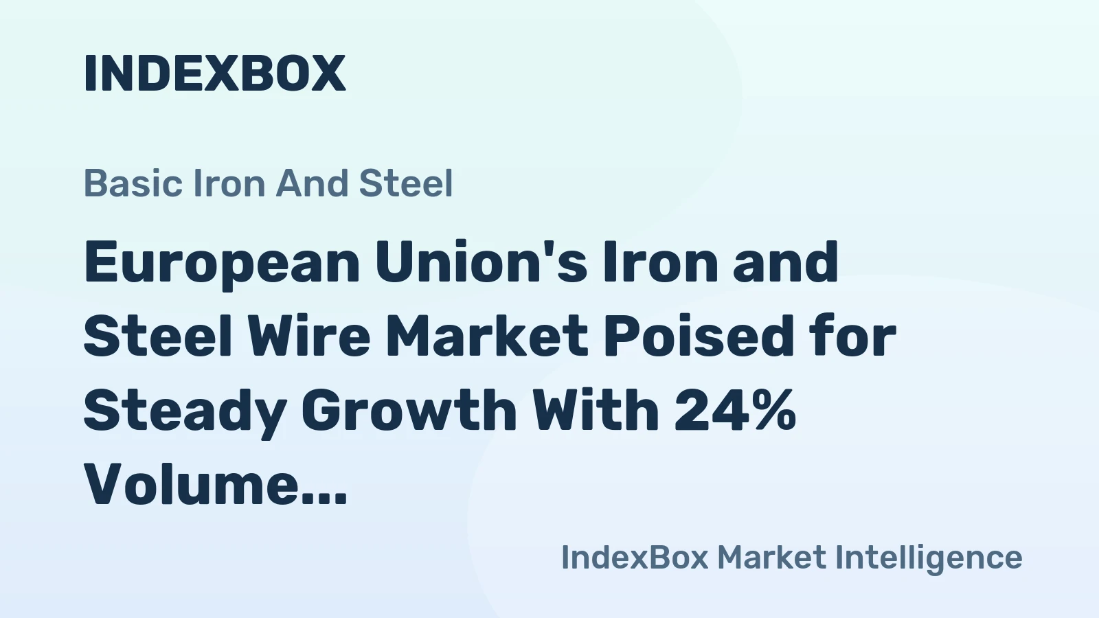 European Union's Iron and Steel Wire Market Poised for Steady Growth With 24% Volume CAGR Through 2035