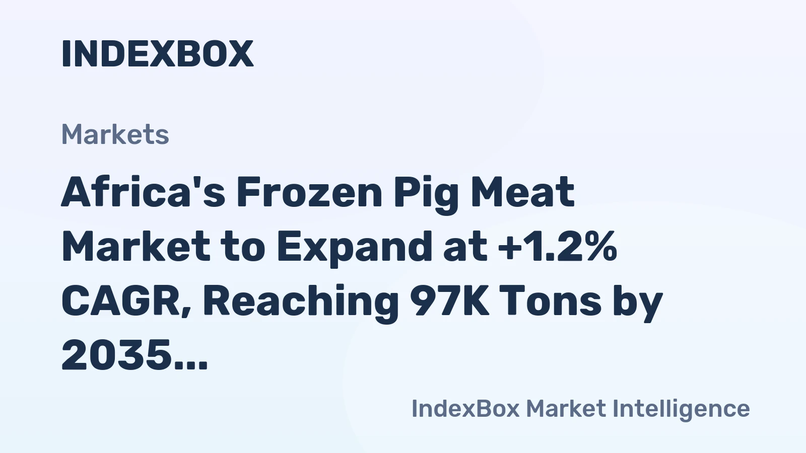 Africa's Frozen Pig Meat Market to Expand at +1.2% CAGR, Reaching 97K Tons by 2035