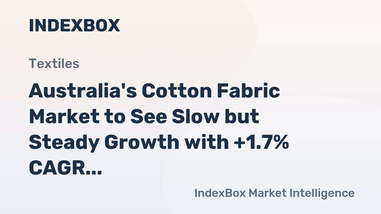 Australia's Cotton Fabric Market to See Slow but Steady Growth with +1.7% CAGR