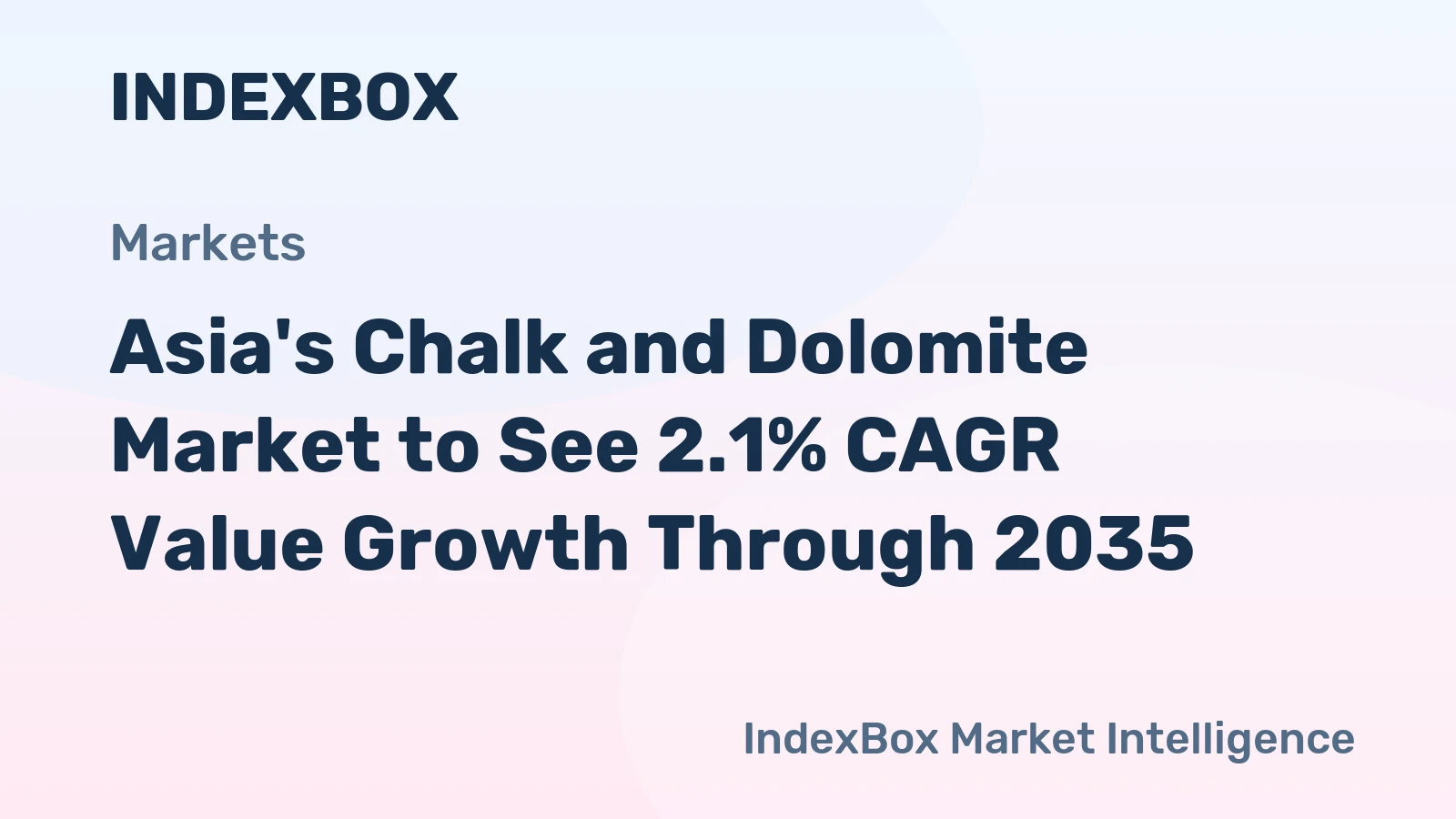 Asia's Chalk and Dolomite Market to See 2.1% CAGR Value Growth Through 2035