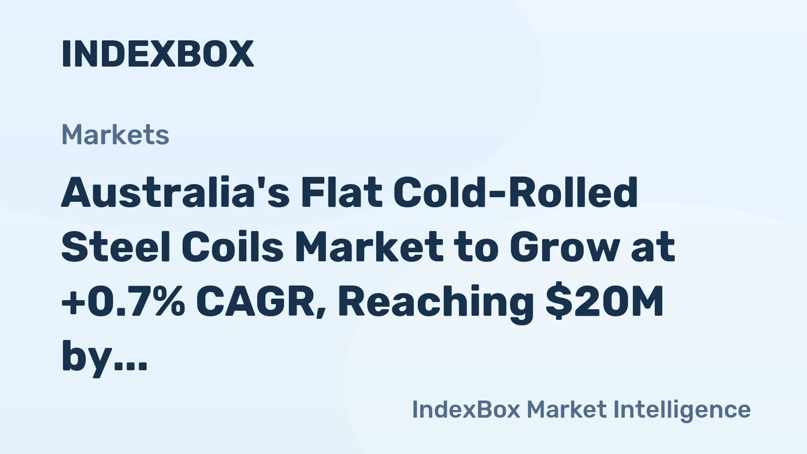 Australia's Flat Cold-Rolled Steel Coils Market to Grow at +0.7% CAGR, Reaching $20M by 2035